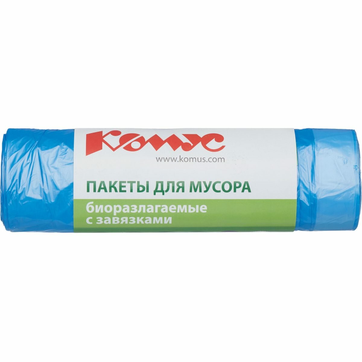 Пакеты для мусора 120л, Комус (70x80см, 14мкм, синие), ПНД, 10шт. в рулоне