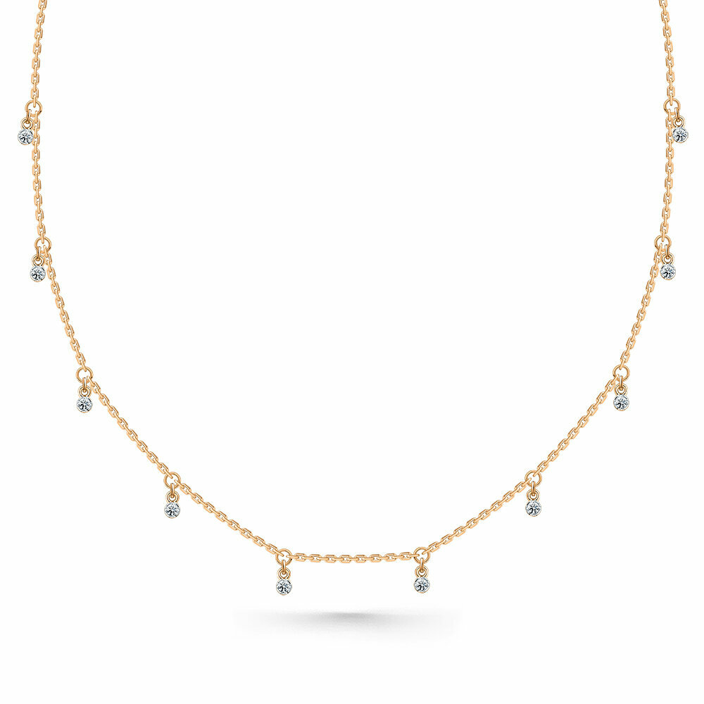 Колье, красное золото, 585 проба, бриллиант