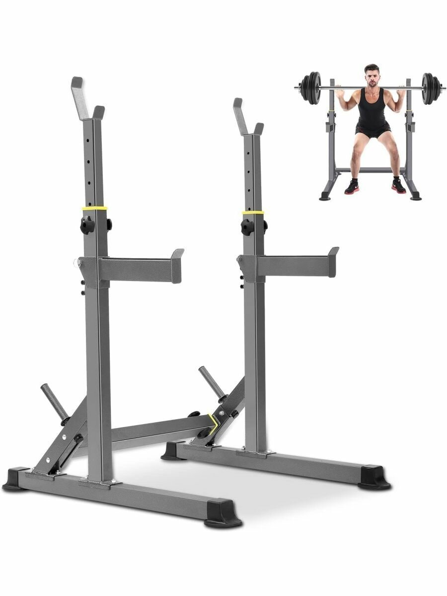 Регулируемая стойка для приседаний, многоцелевая стойка для штанги для тяжелой атлетики и домашних тренировок
