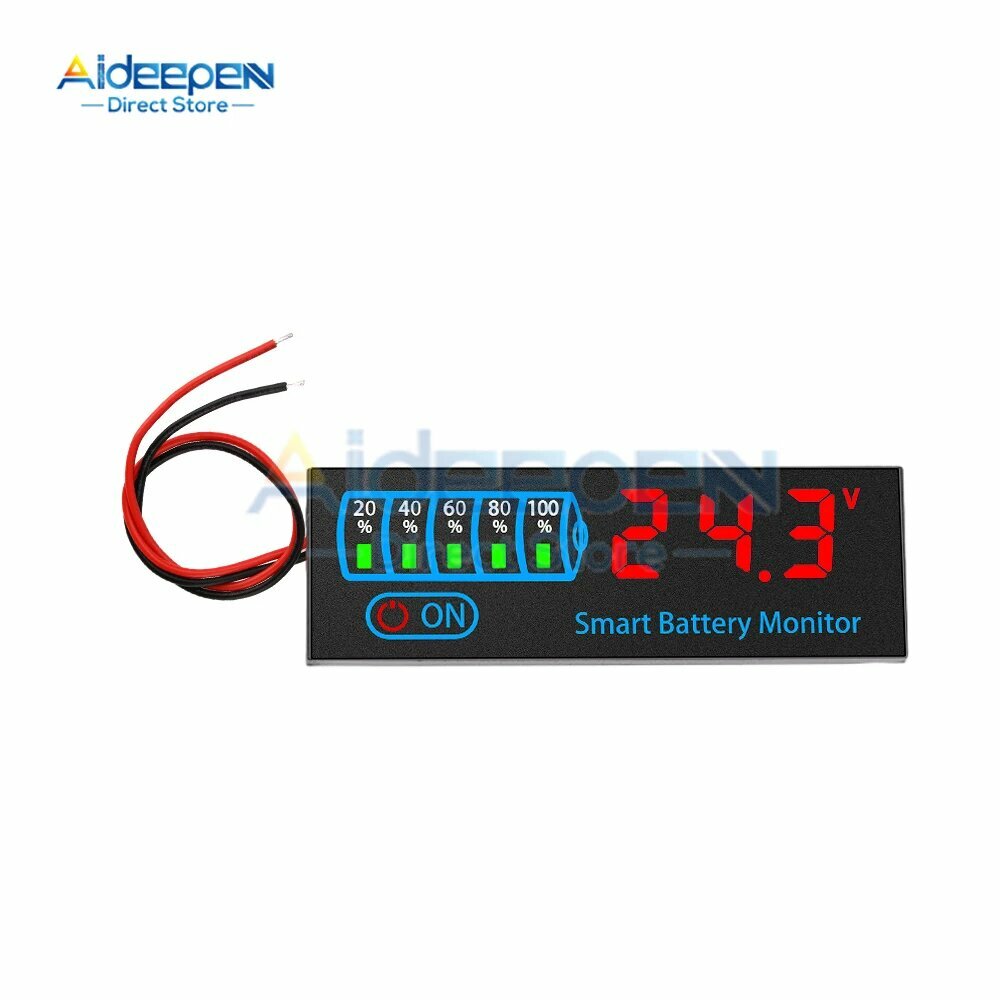 Aideepen Smart Battery Monitor 7-40V Red