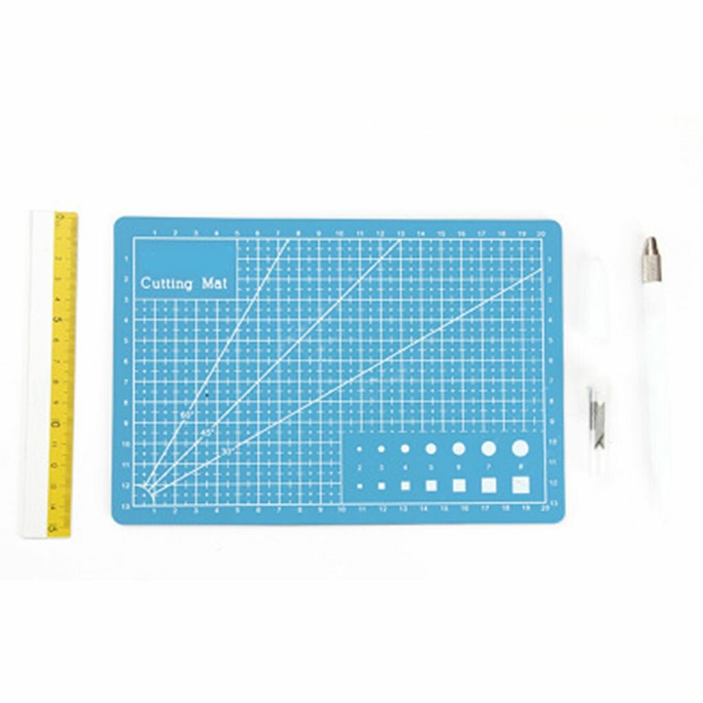 Набор для резки бумаги A5 cutting pad hand account diy art per knife вырезания перочинным ножом-синий блокнот, белый разделочный нож