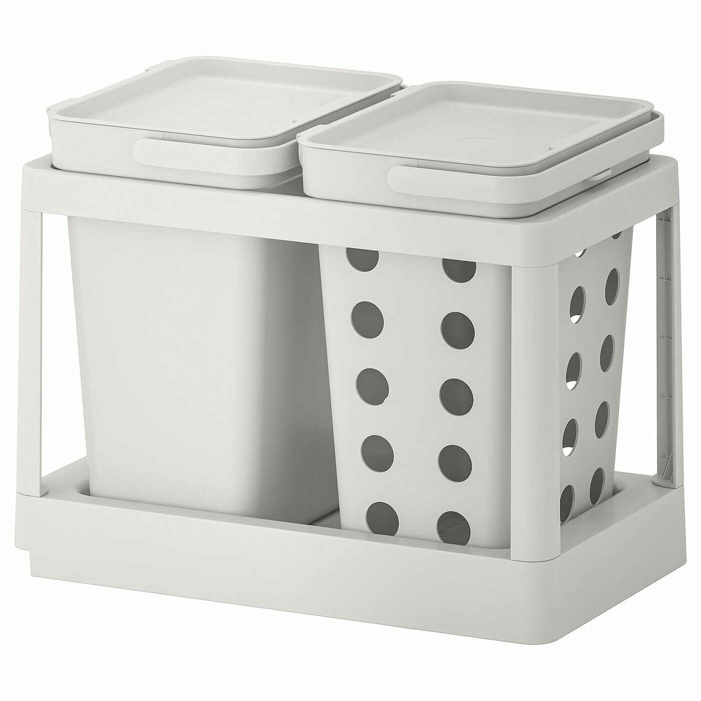Решение для сортировки мусора IKEA HALLBAR 993.088.16, 20 л, с выдвижным вентилируемым / светло-серый