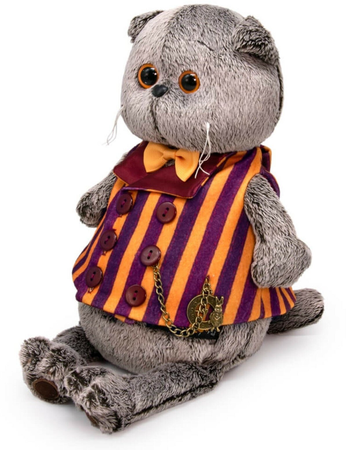 Budi Basa Мягкая Игрушка Кот Басик в полосатом жилете (19см, в подарочной коробке) Ks19-221