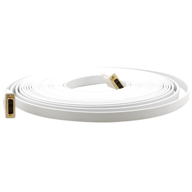 Кабель kramer c-dm/dm/flat(w)-15 кабель dvi-d single link (вилка - вилка)4,6м.