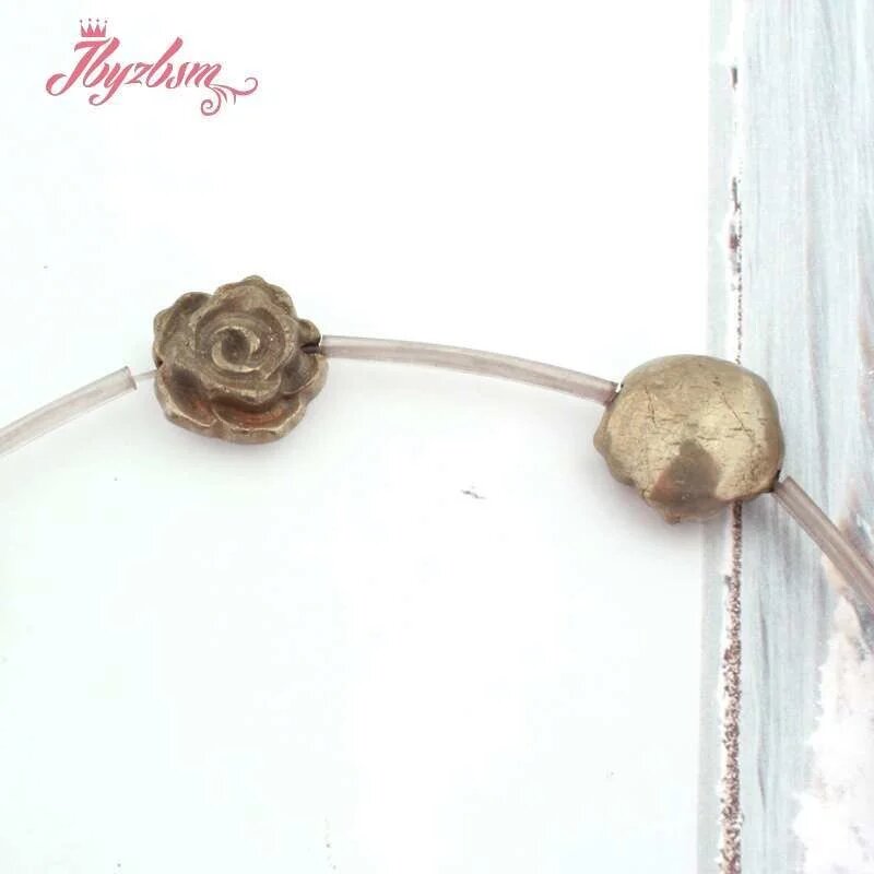 Бусины из пирита и лазурита jbyzbsm 12-15 мм 2 Pcs Beads, 15mm Pyrite