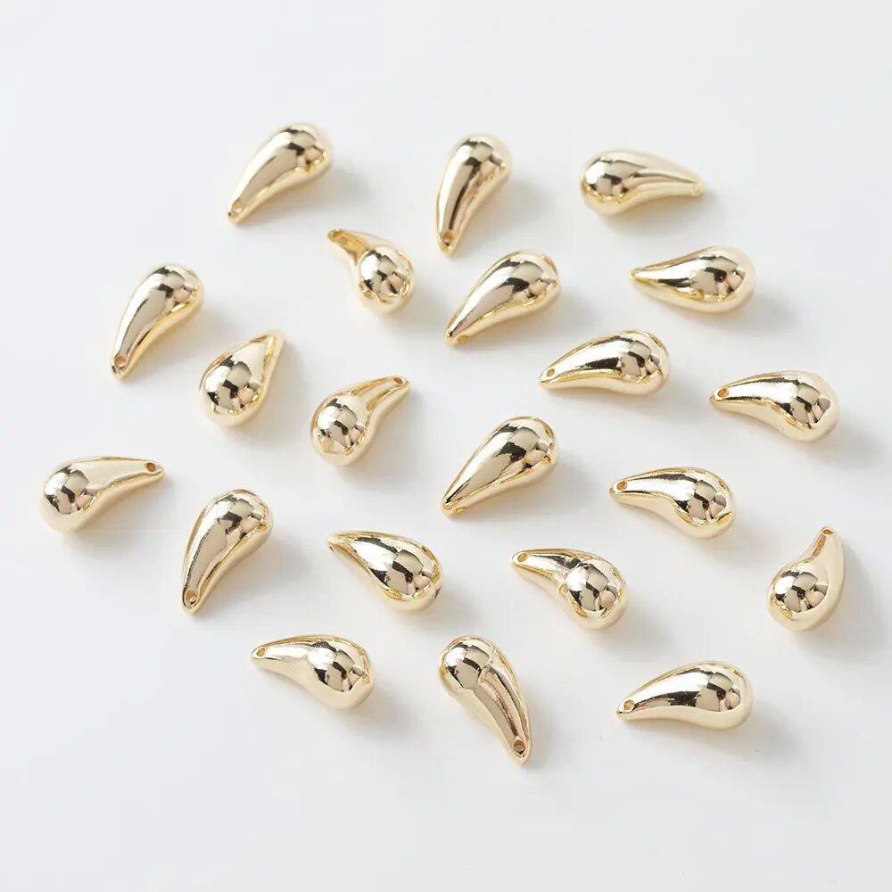 6 шт. Позолоченные латунные подвески 8*15 мм для ювелирных изделий Gold