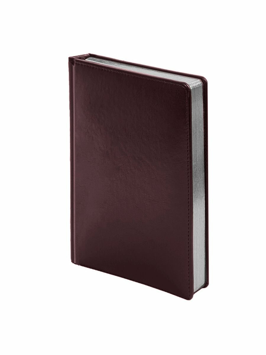Ежедневник-планер учителя (планинг), записная книжка, блокнот недатированный Joy, А5, бордовый, белый блок, серебряный обрез
