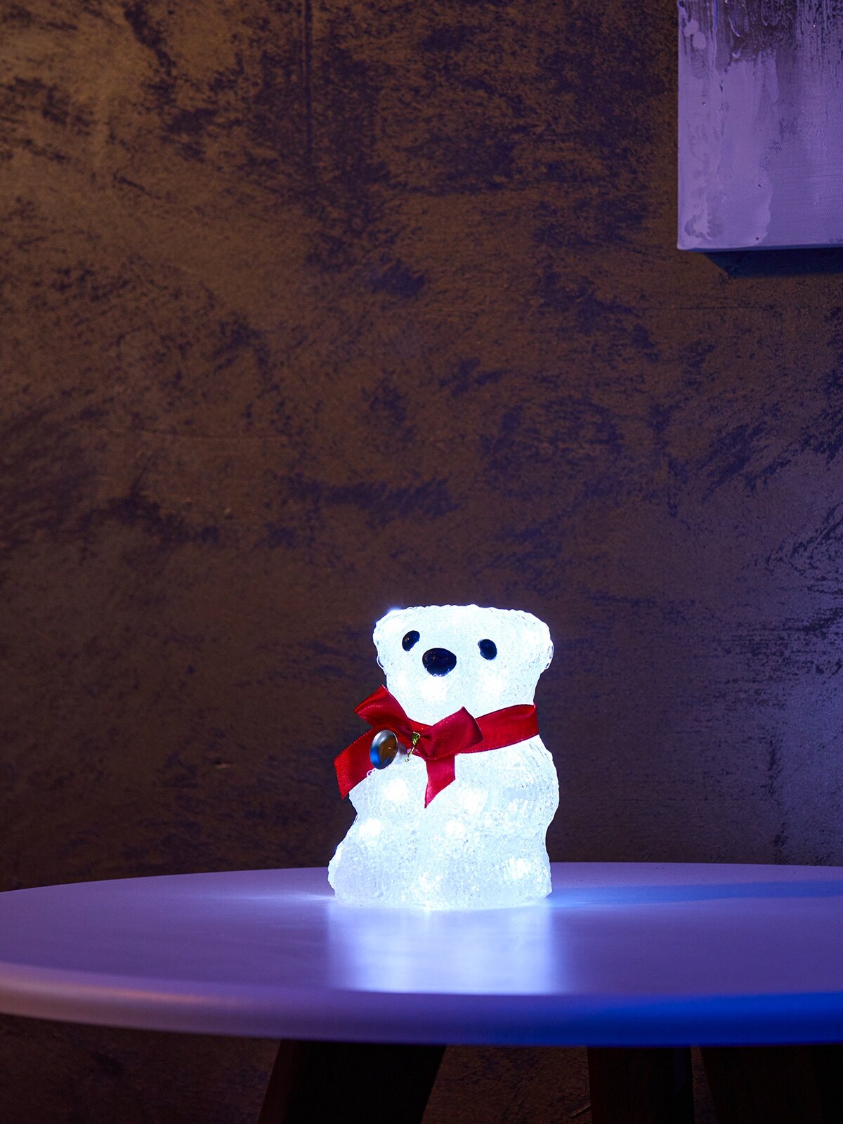 Светодиодная фигура «Медвежонок» 13 × 10 см, акрил, 20 LED, батарейки ААх2 (не в комплекте), свечение белое, 10699364