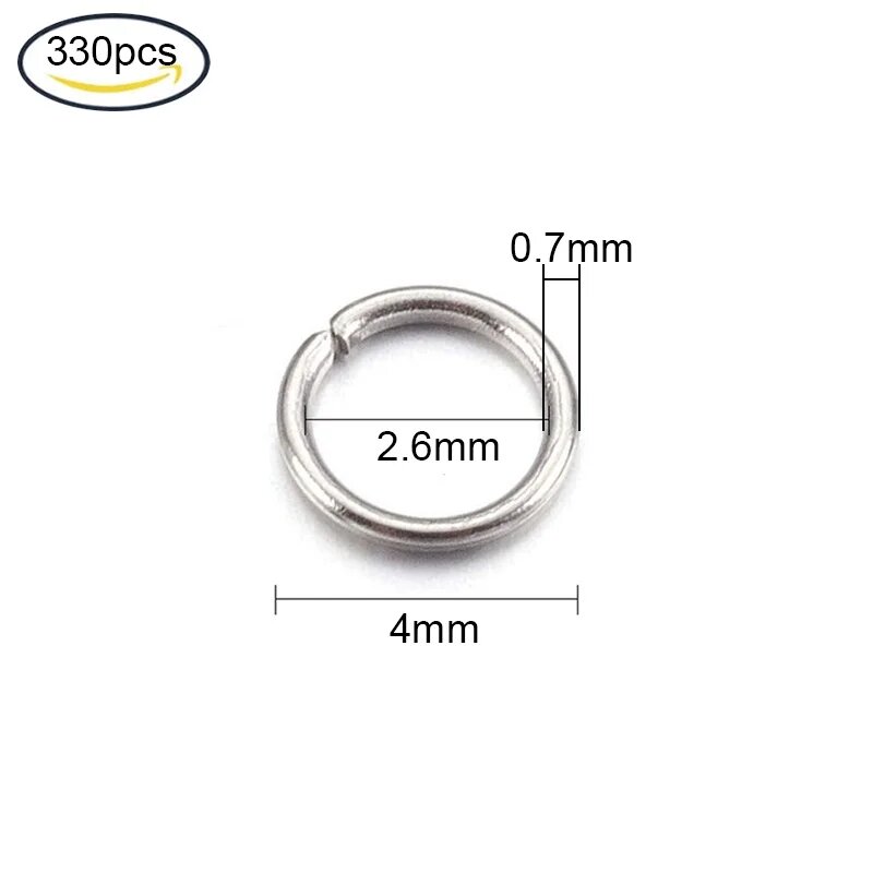 Кольца-скобы из нержавеющей стали 4x0.7mm, 330шт