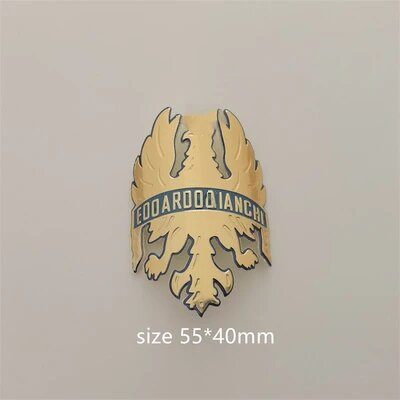 Наклейка на велосипед "Eddoardo Bianchi" золотистая, 55*40 мм, Цвет: 6