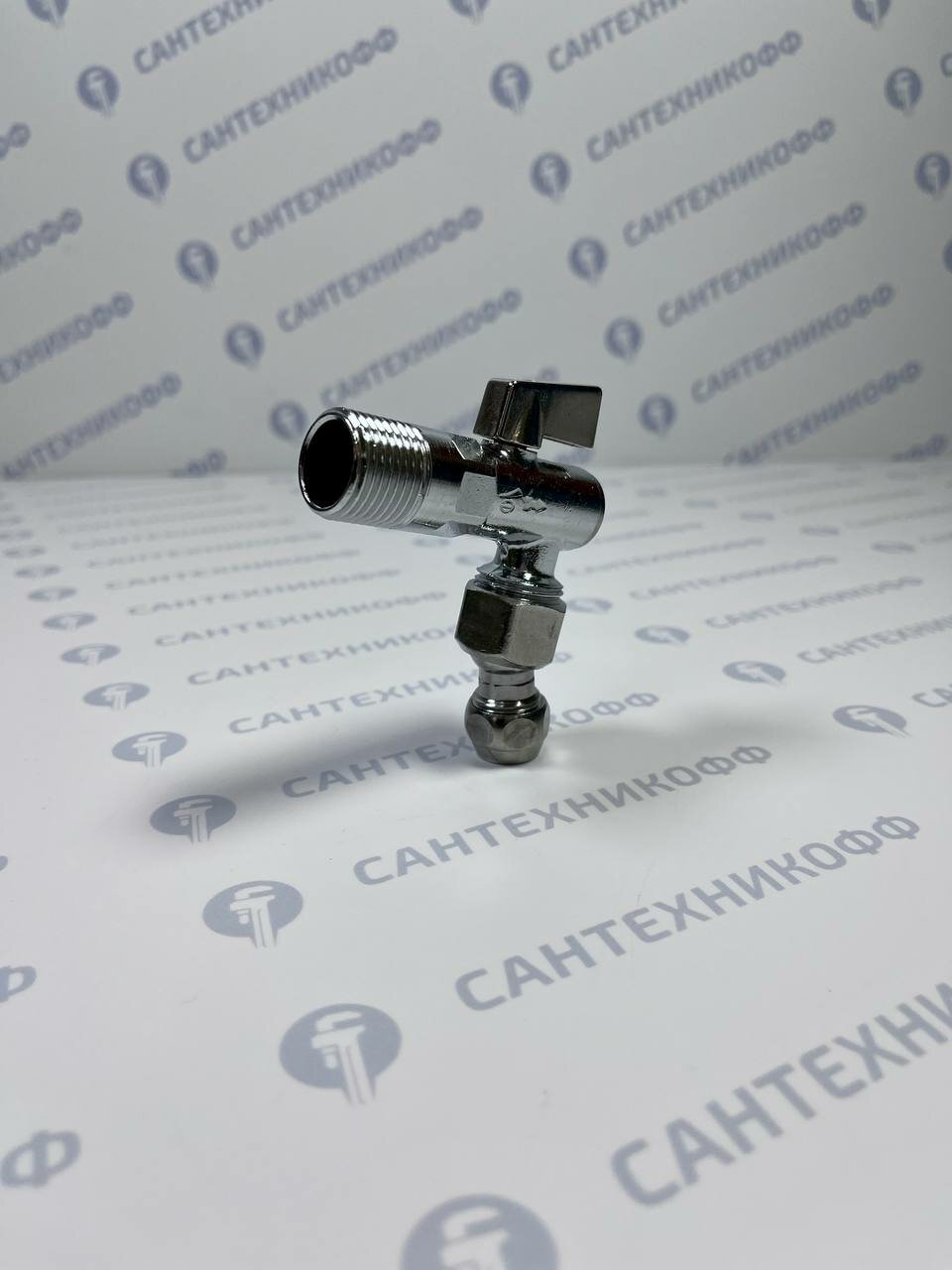 Кран шаровый ITAP перекрывающий 1/2"НРх10 приборный, с шарнирным соединением для смесителя, хром 386(1/2")