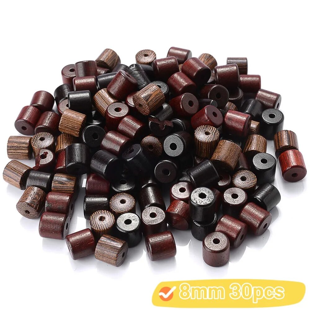 Деревянные бусины коричневые 6 8 10 12 мм Коричневый, 8mm 30pcs 8