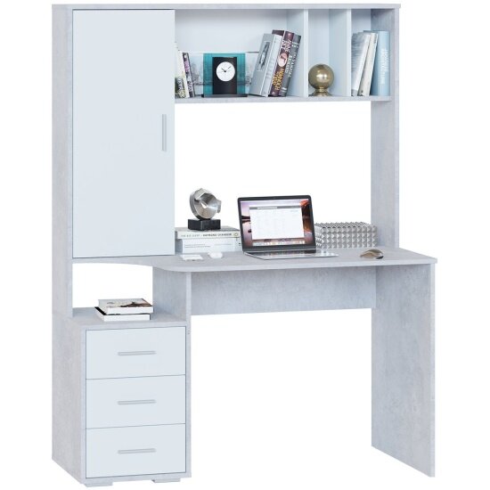 Стол компьютерный Мебельная Фабрика "сокол" КСТ-16 Бетон/белый