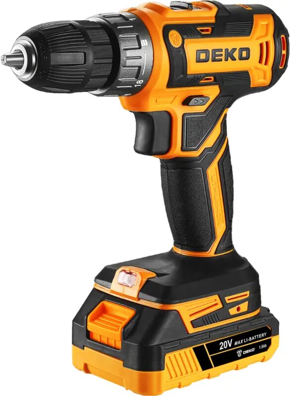 Дрель-шуруповерт аккумуляторная Deko ZKCD20V 084-1007, 20 В Li-ion 2x1.5 Ач