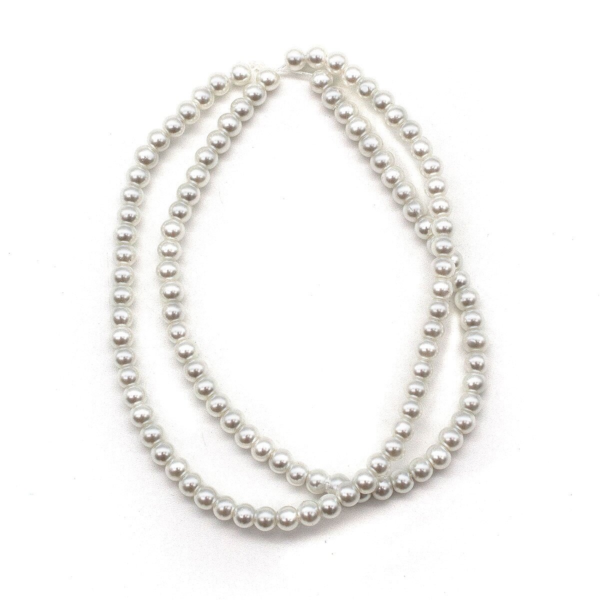 Бусины Astra&Craft стеклянные, 4 мм, длина 40 см, цвет SA-01 Белый жемчуг, 5 нитей