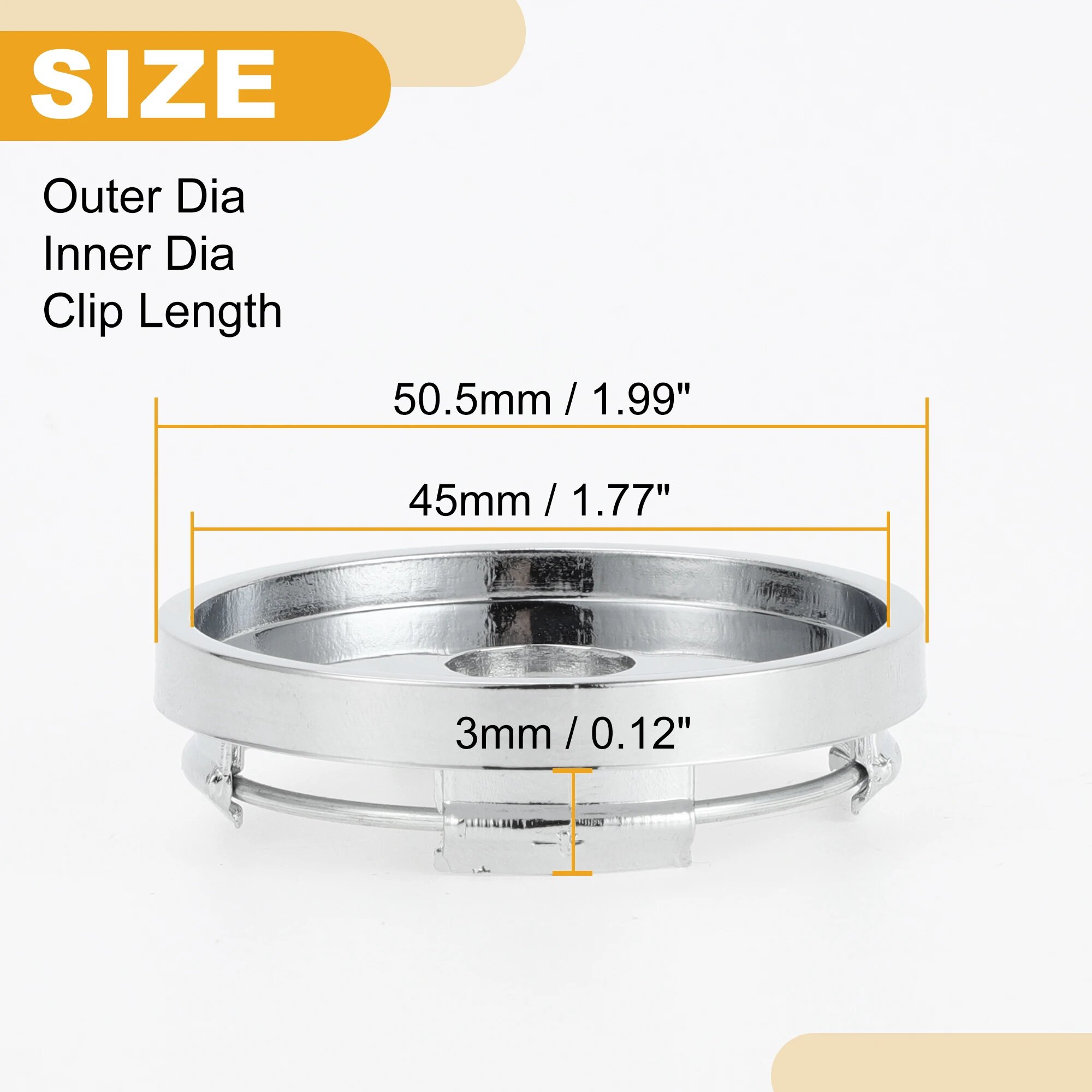 UXCELL 50,5 мм наружный диаметр, универсальные центральные колпаки для ступиц автомобильных колес, хромированные, серебристые, чехлы для автомобильных ступиц, устойчивые к царапинам, нержавеющие