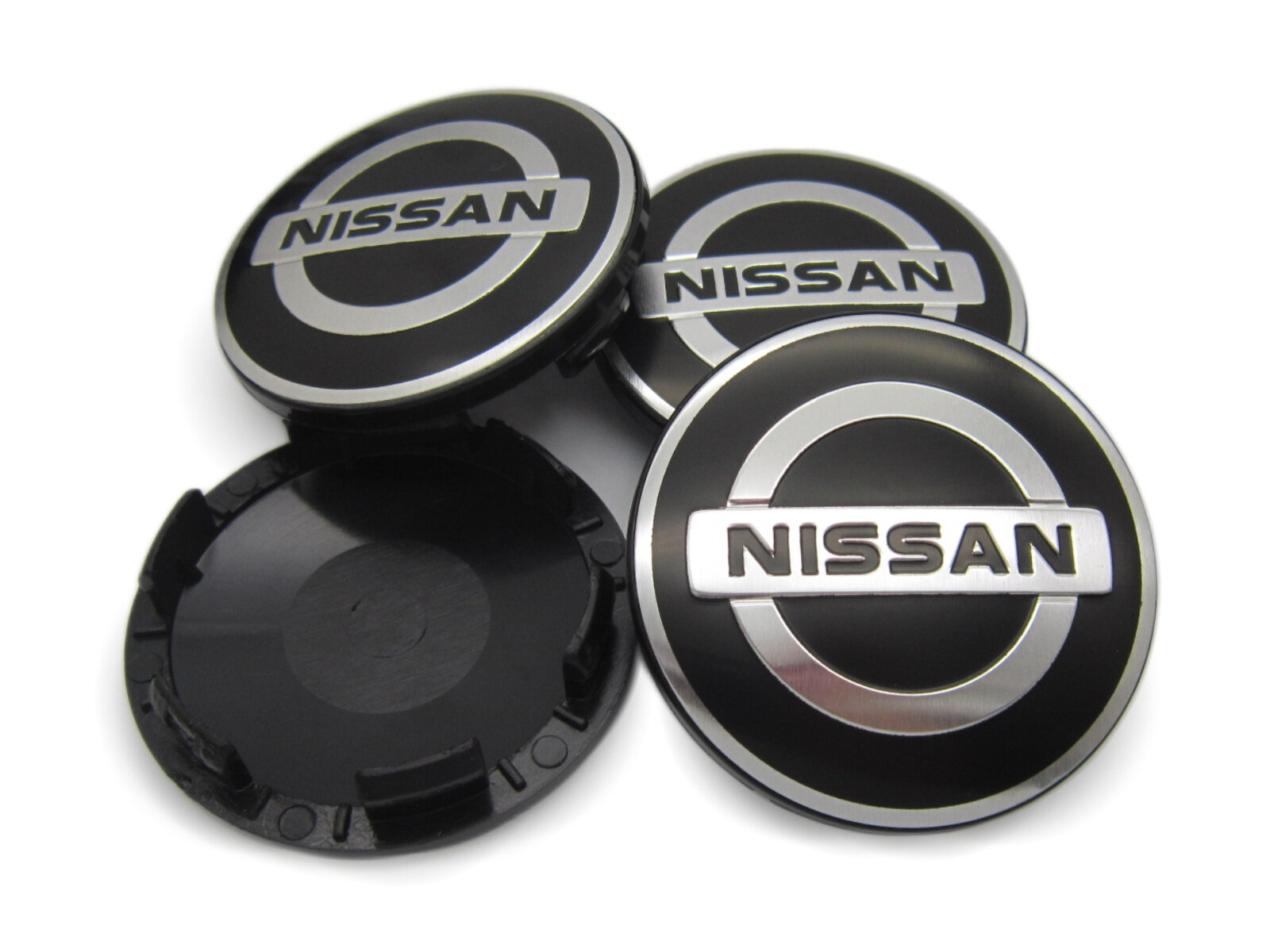 Колпачки, заглушки на литые диски КиК Ниссан черный 62/55/10, комплект 4 шт.