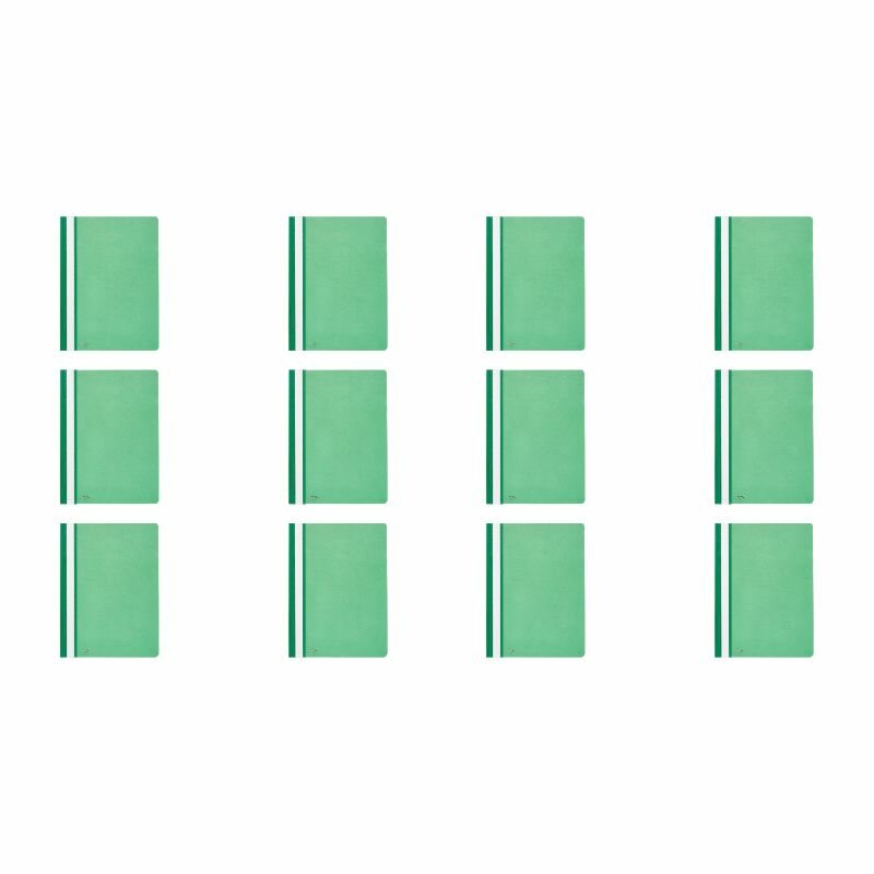 Комус Папка-Скоросшиватель A4 пластиковая зеленая, 12 шт/