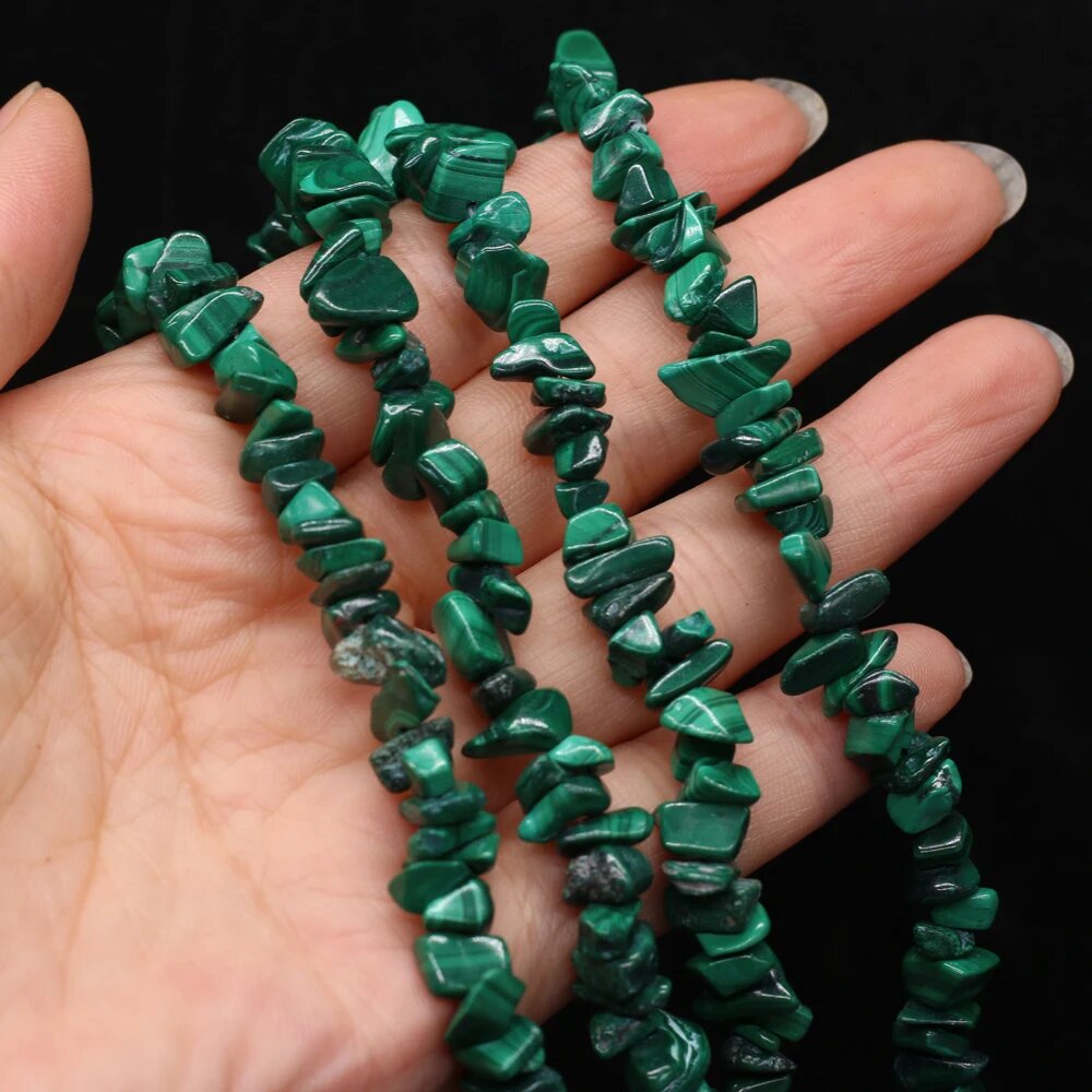 Yachu натуральный черный турмалин бусины 5-8 мм Изумрудный, Malachite