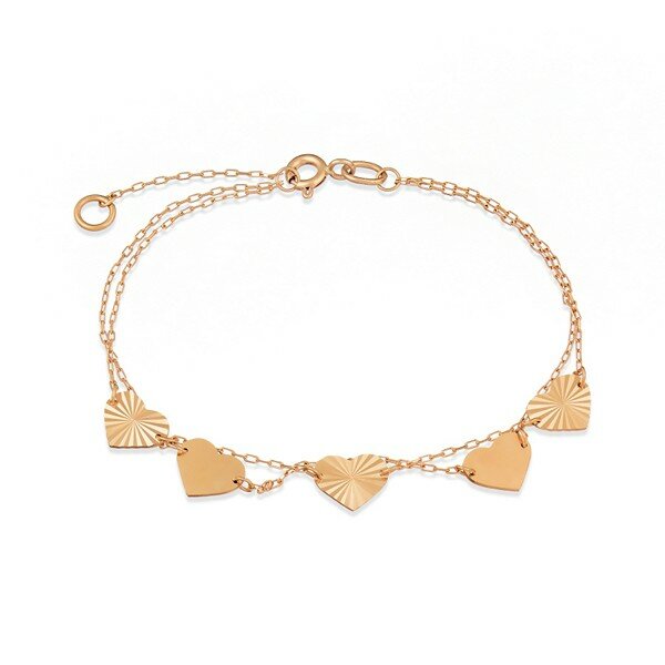 Браслет, красное золото, 585 проба