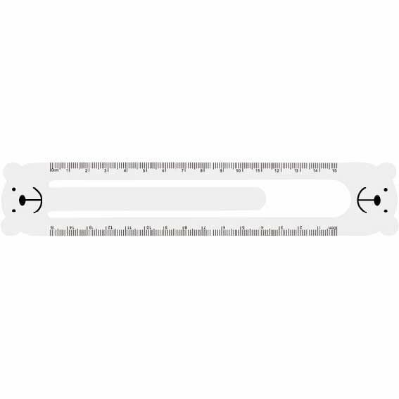 Линейка deVENTE "Bear", стальная, 13 см, в форме медведя, белая (5091004)