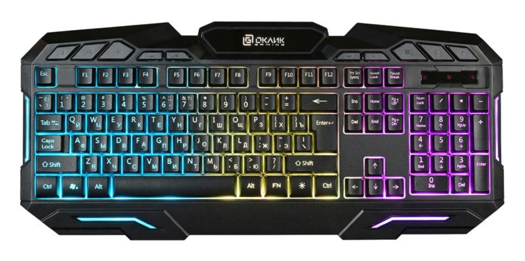 Клавиатура Оклик 700G Dynasty черный USB Multimedia for gamer LED