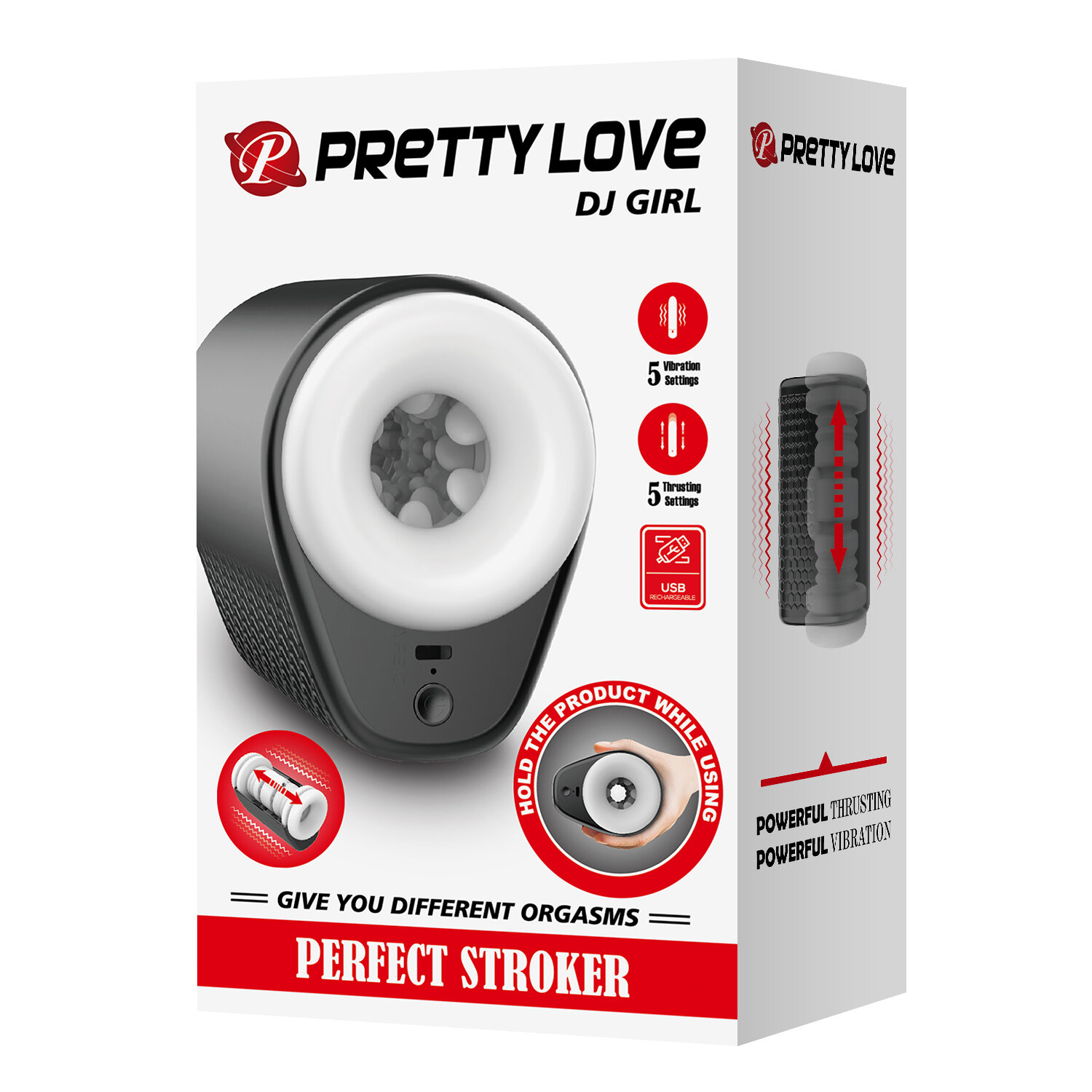 Мастурбатор с вибрацией Baile Pretty Love "DJ Girl" BM-00900T92 из TPR, черный, мощная стимуляция