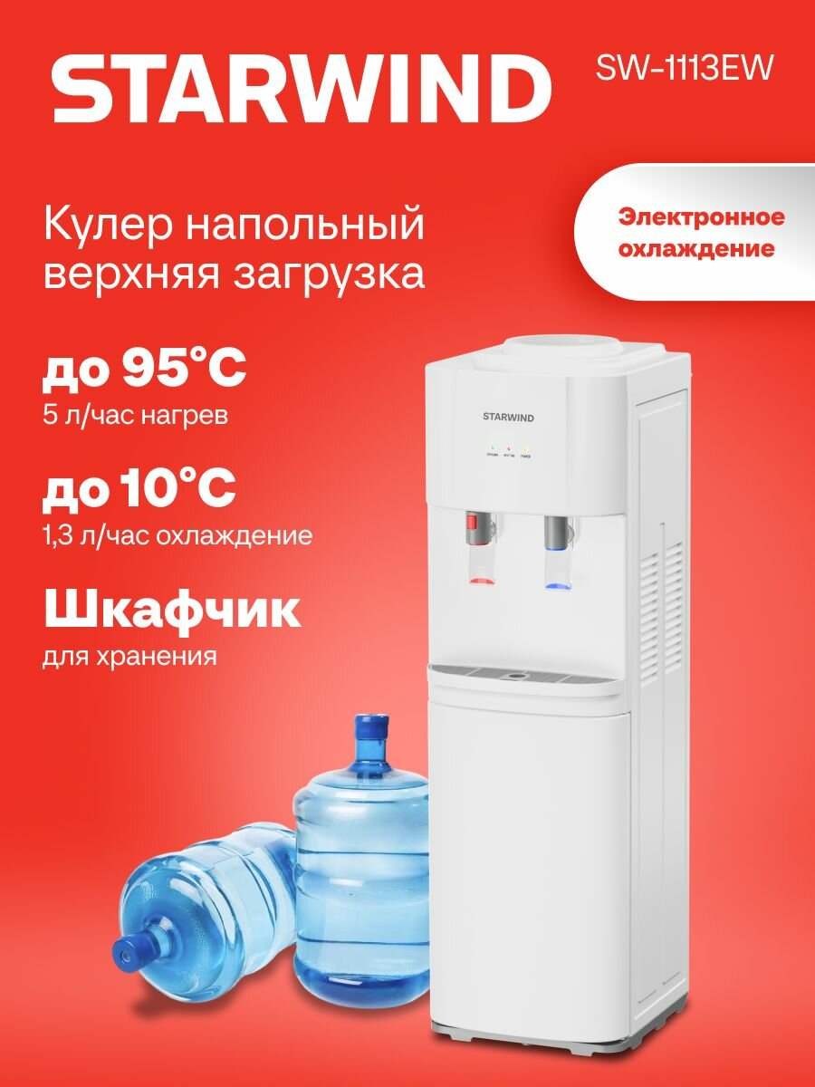 Кулер Starwind SW-1113EW напольный электронный белый