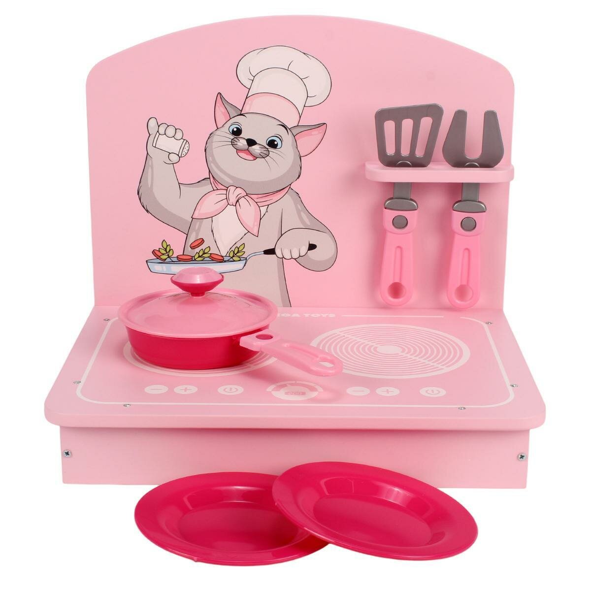 Детская мини-игровая кухня «Манюня», розовая, 6 предметов, для ролевых игр