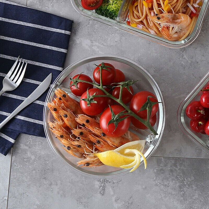 Lock & Lock Heat-Resistant Glass Food Storage Container, Large Capacity Lunch Box, Noodle Bowl, Sealed Bento Box, Meal Container, Refrigerator Storage Box, 950ML