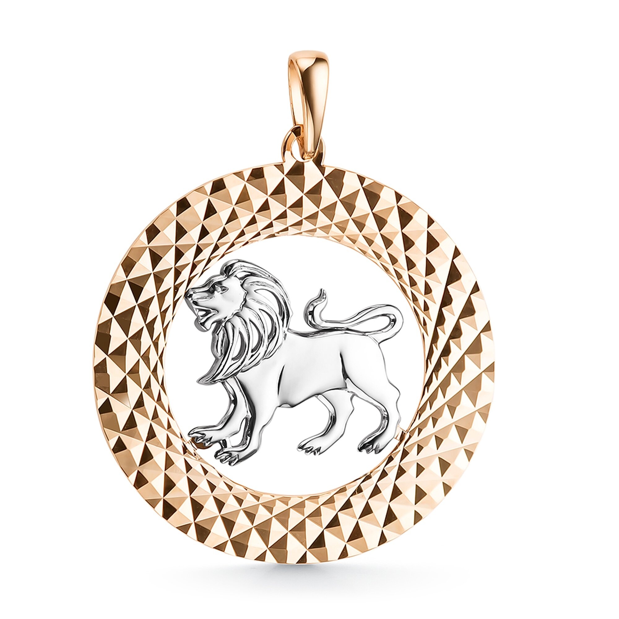 Подвеска, комбинированное золото, 585 проба