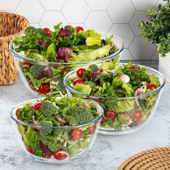 Набор из 3-х салатников Elan Gallery "Crystal glass" (360169 Elan)