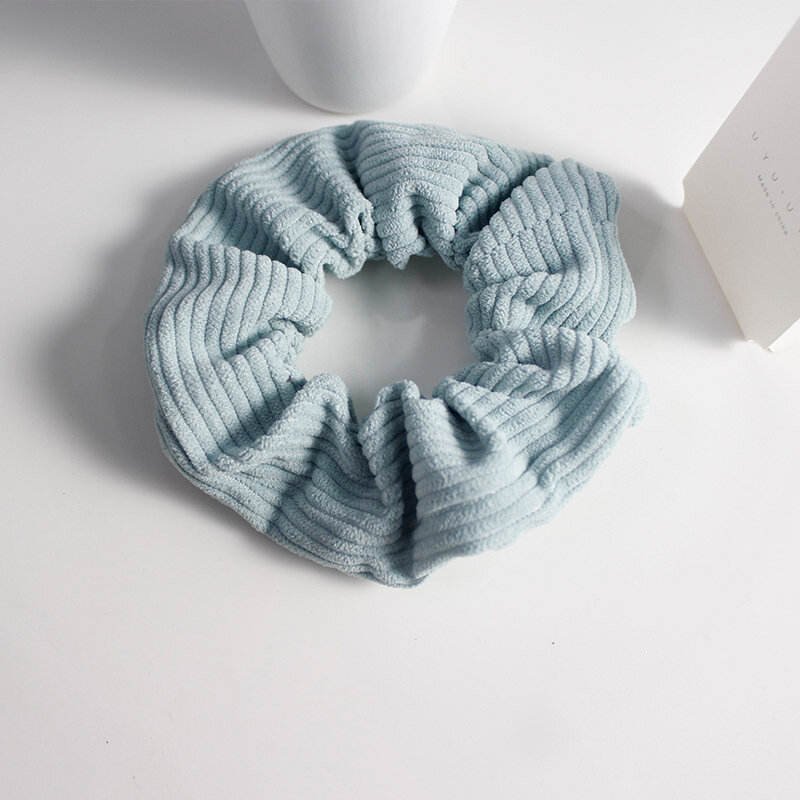 Резинка для волос "JK Plaid Head Rope Folds", вельветово-синяя