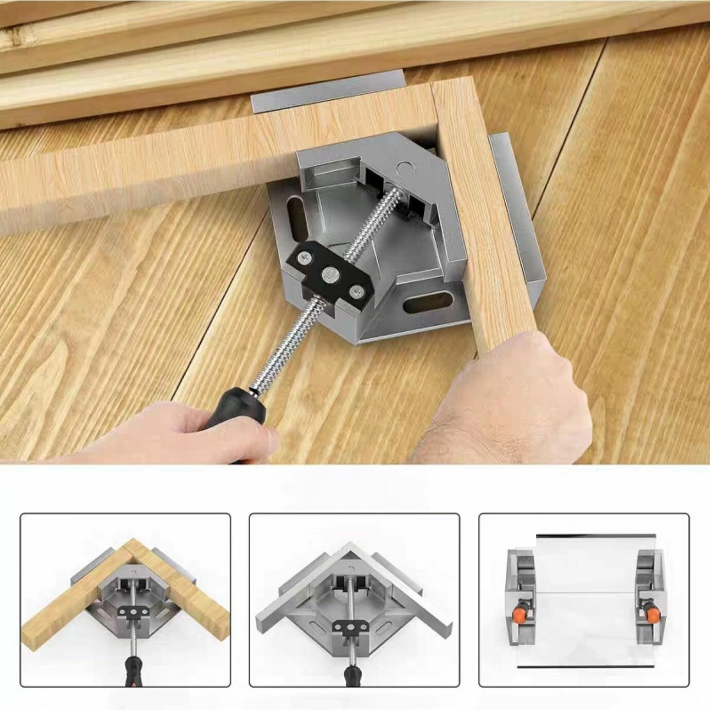 Ручное крепление, Струбцина (зажим) угловая 90 градусов алюминиевый сплав,1