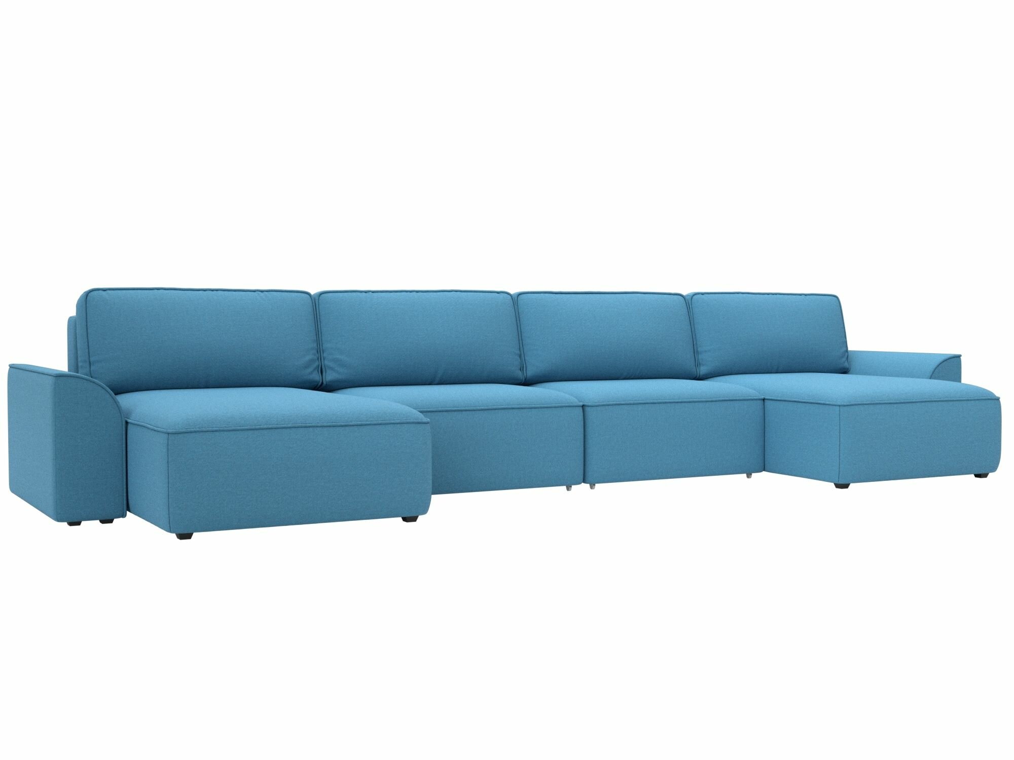 Диван п-образный Amber лонг, Еврокнижка, 442x160x90, голубой