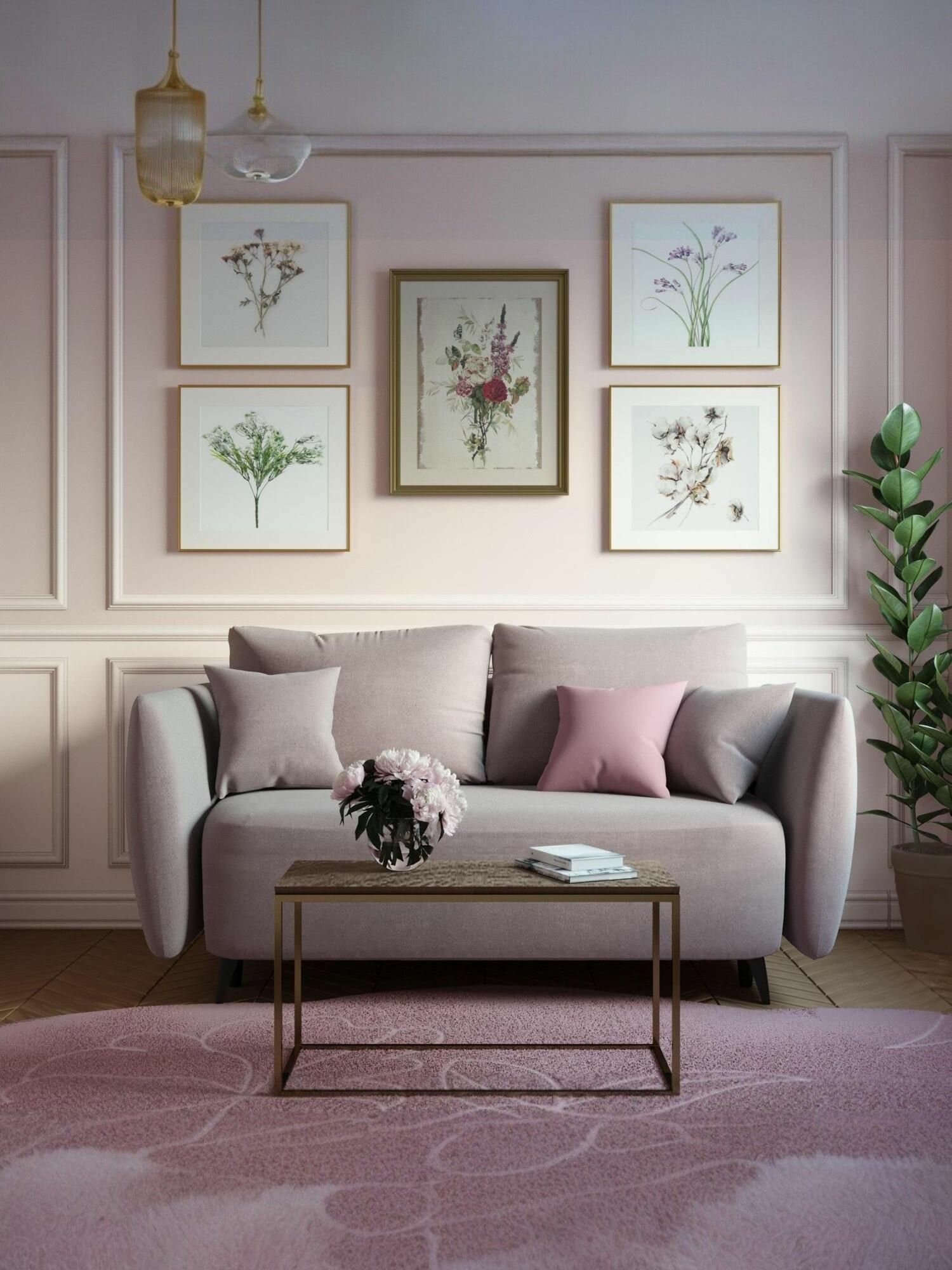 Прямой диван Manons Maison Galaxy, раскладной механизм Еврокнижка, Велюр Бежевый, 171х89х89 см