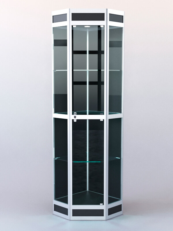 Витрина "угловая" №3 (закрытая, задняя стенка - ДВП) полметровая, Черный