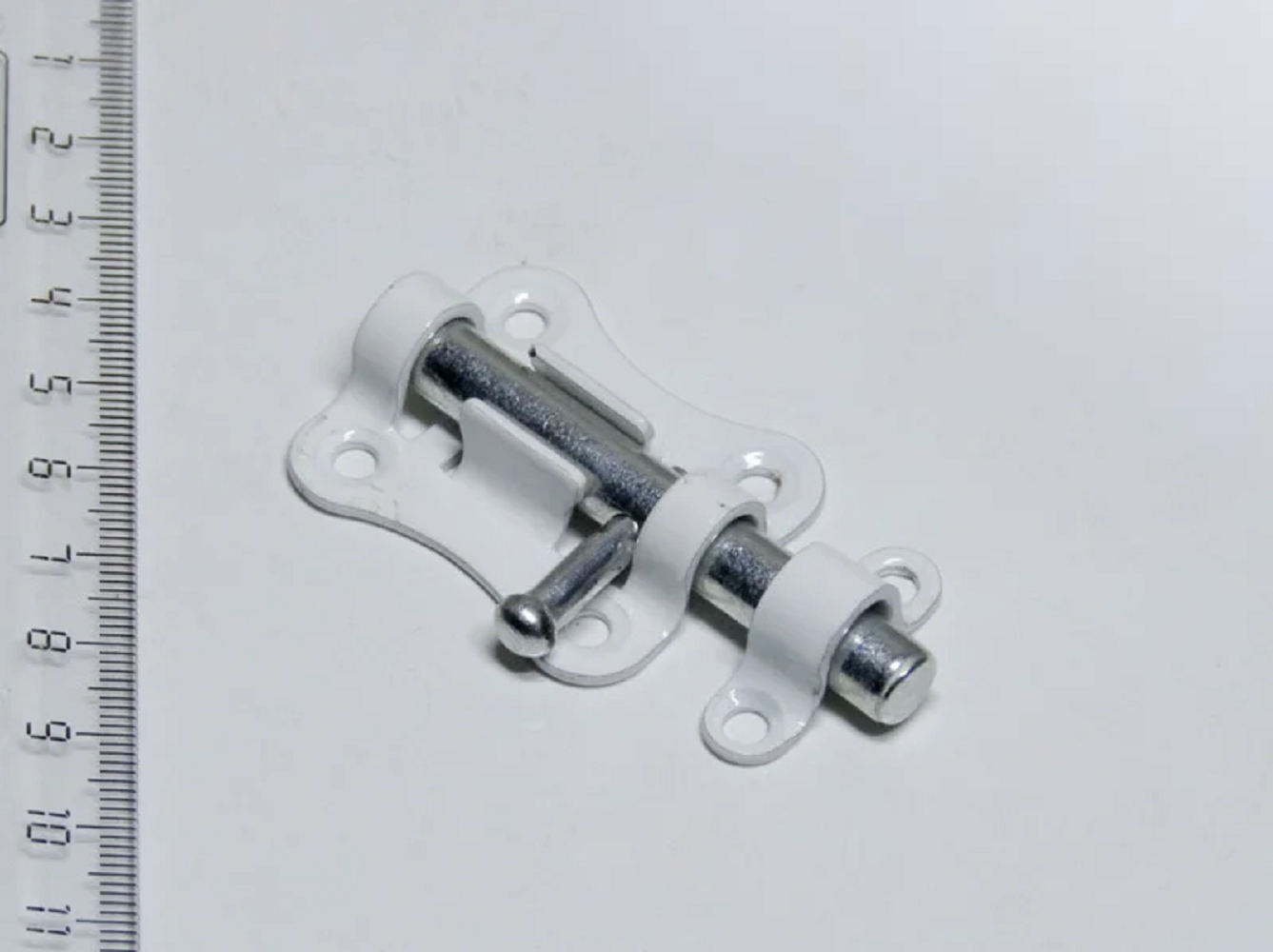 Задвижка накладная NOEZ ЗТ-40 SL, накладная, цвет белый/цинковый