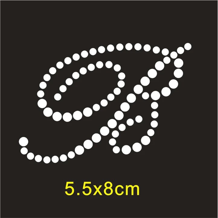 Rhinestone Iron On Letter Bedding Hot Fix Crystal Patches Античный цинк