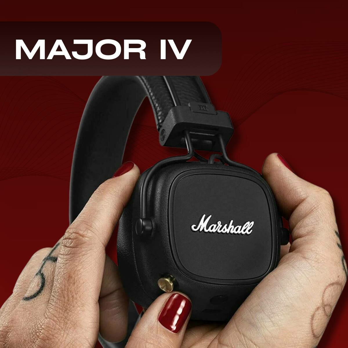 Беспроводные наушники Marshall Major IV, black, черный