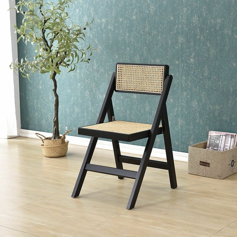 Складной стул из массива дерева для дома и компьютерного офиса со спинкой