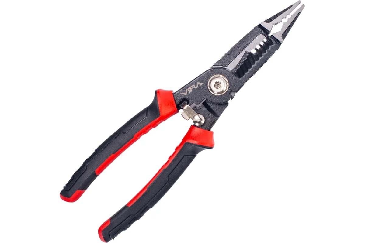 Электромонтажные клещи VIRA 312117, сталь, эргономичные рукоятки, черный/красный