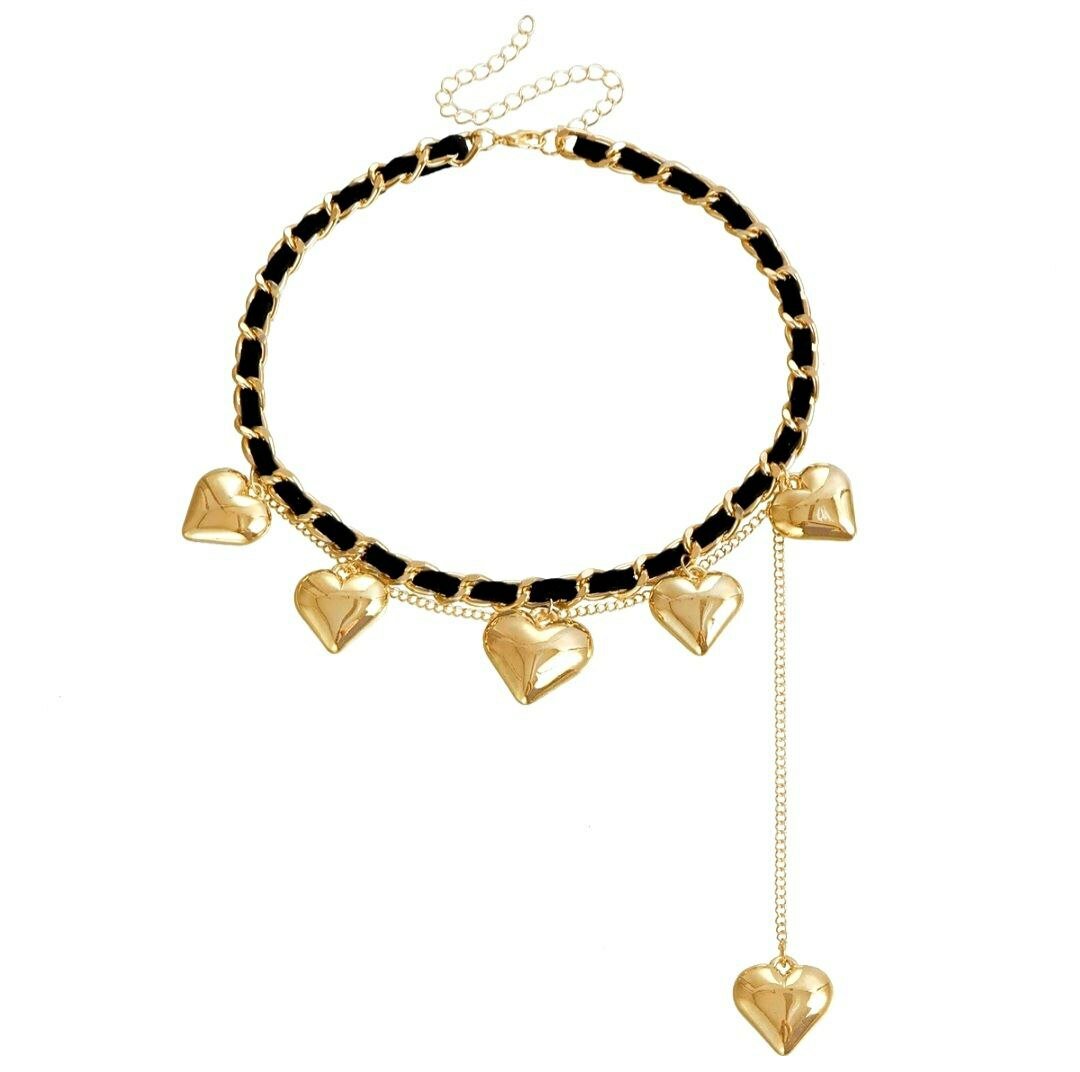 Чокер, искусственная кожа, кожа, металл