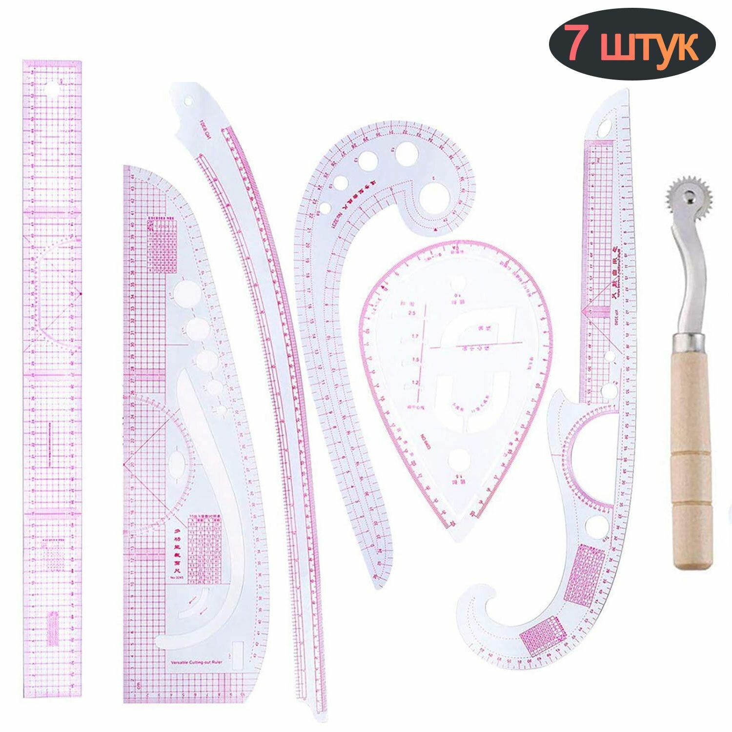 Линейка портновская для шитья и черчения, прочная пластиковая линейка с четкой двусторонней шкалой, прозрачная и легкая, для кройки, рисования, выкроек и школьных проектов