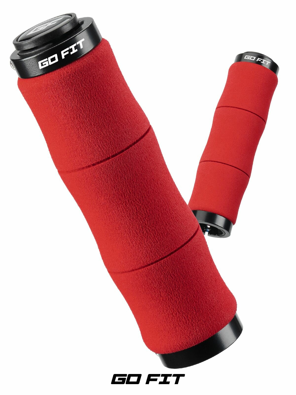 Вело грипсы GO FIT Active Grips, грипсы для велосипеда, самоката, электросамоката, велосипедные ручки, акссесуары, 2 штуки, красный