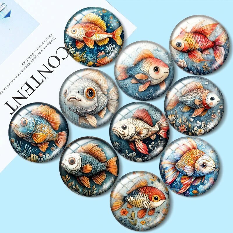 Кабошоны круглые Craft Art Fish, 16 мм, 10 шт.
