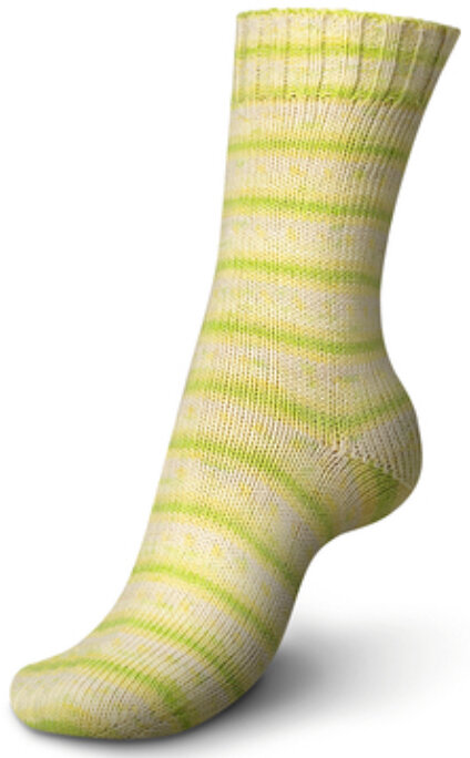 Cotton Color /Коттон Колор/ пряжа Regia, MEZ, 9801621 (02424, Серия Tutti Frutti, lemon color (лимон), белый/желтый/салатовый)