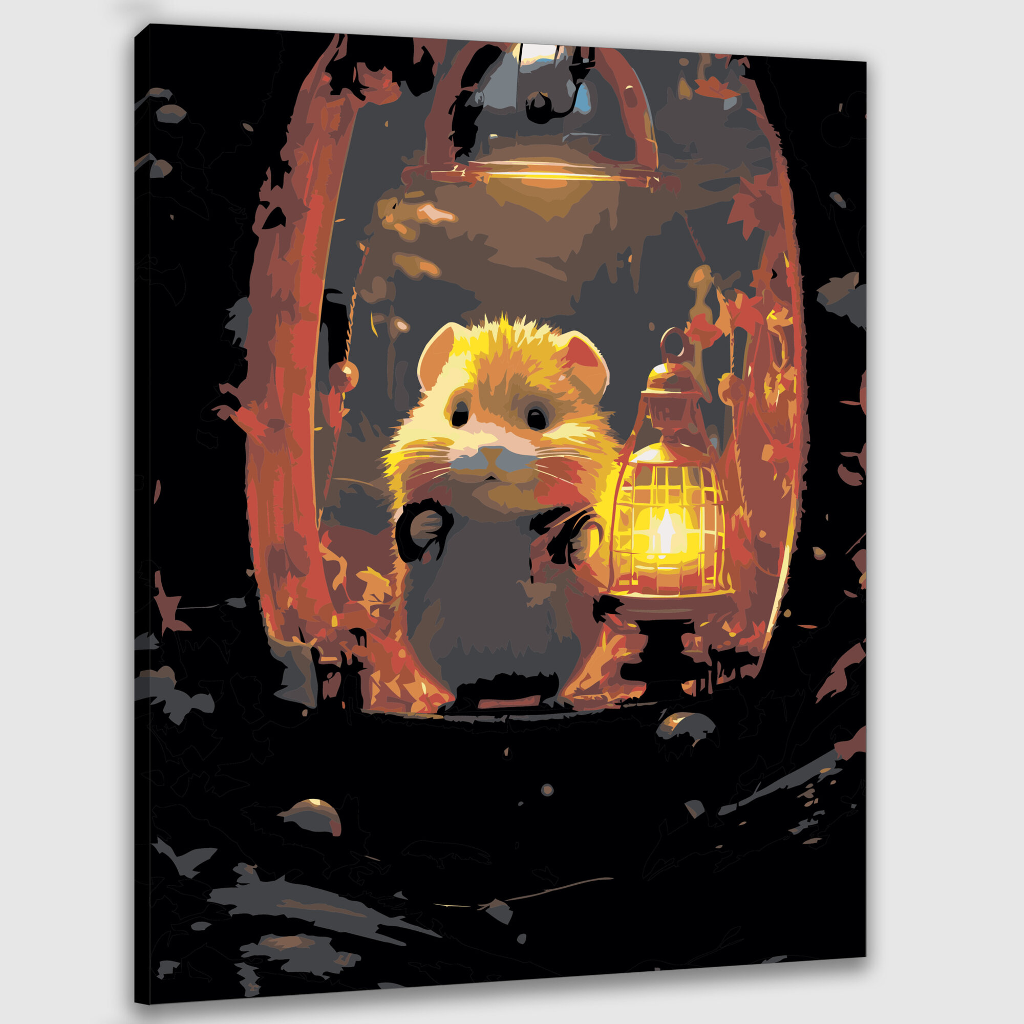 Картина по номерам 40x50 см, цифровая иллюстрация, хомячок, приключение, фантастический мир, пейзажи