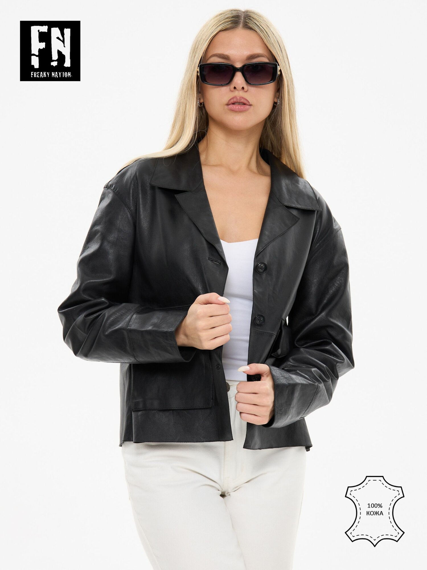 Куртка кожаная Весна-лето 2025