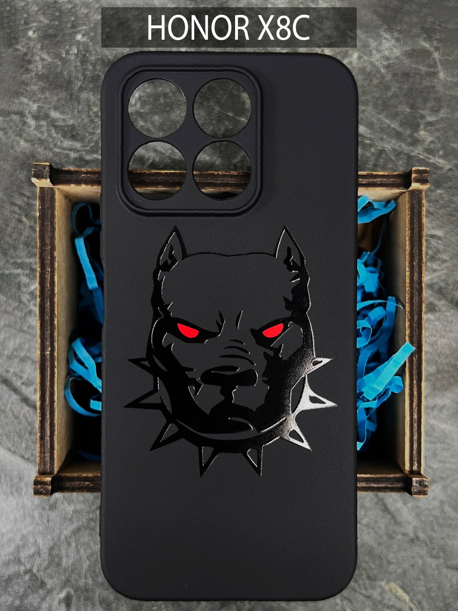 Силиконовый защитный чехол на Honor X8c с принтом Питбуль Хонор Х8с